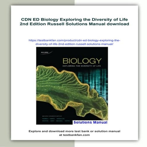 CDN ED Biology Exploring the Diversity of Life 2nd Edition Russell ...
