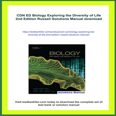 CDN ED Biology Exploring the Diversity of Life 2nd Edition Russell ...