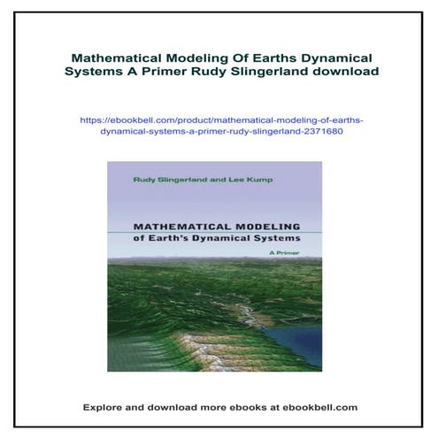 Mathematical Modeling Of Earths Dynamical Systems A Primer Rudy ...