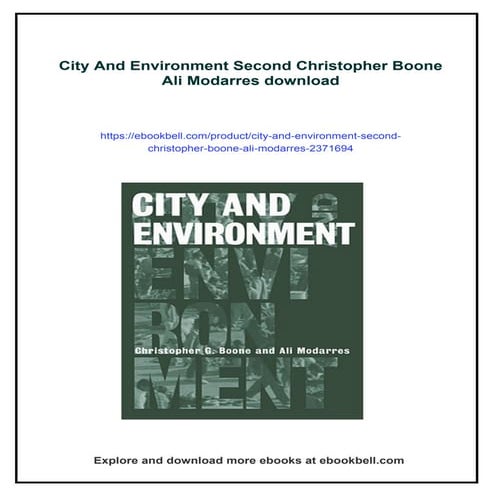 City And Environment Second Christopher Boone Ali Modarres | PDF