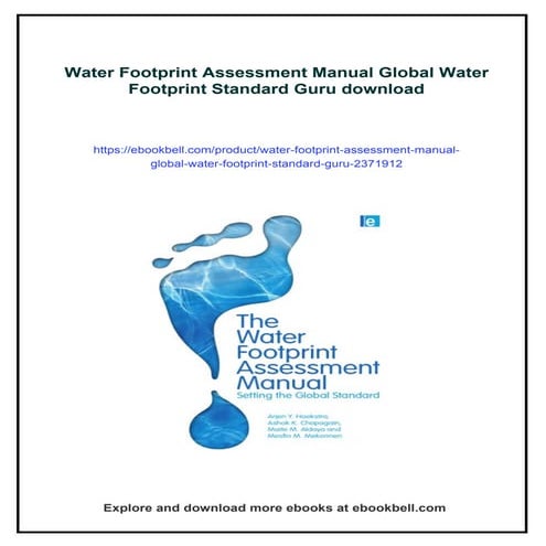 Water Footprint Assessment Manual Global Water Footprint Standard Guru ...