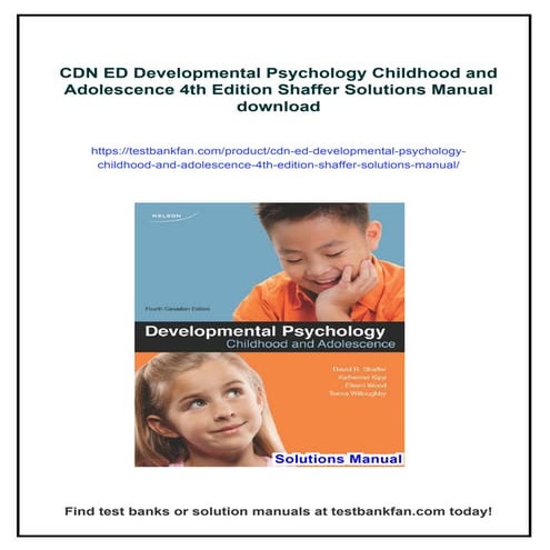 CDN ED Developmental Psychology Childhood and Adolescence 4th Edition ...