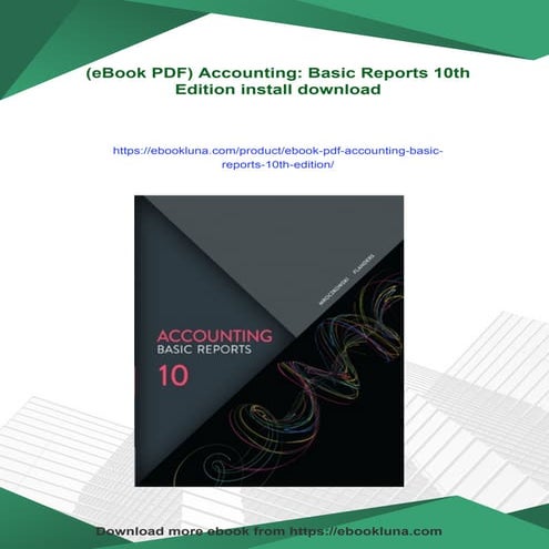 (eBook PDF) Accounting: Basic Reports 10th Edition | PDF