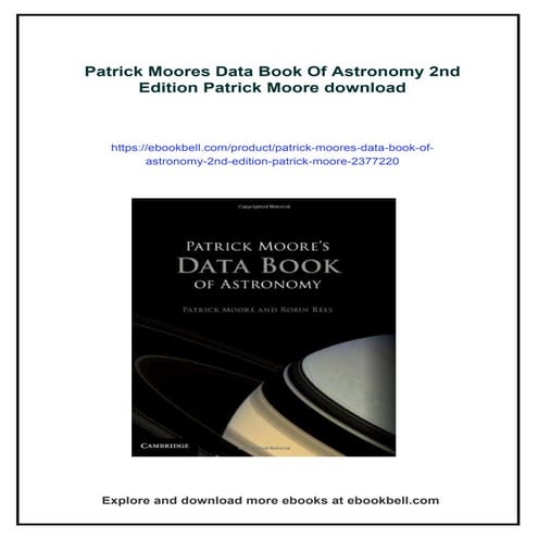 Patrick Moores Data Book Of Astronomy 2nd Edition Patrick Moore | PDF