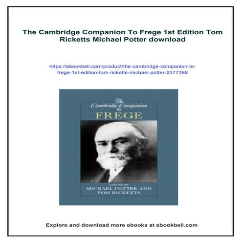 The Cambridge Companion To Frege 1st Edition Tom Ricketts Michael ...