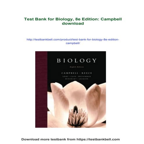 Test Bank for Biology, 8e Edition: Campbell | PDF