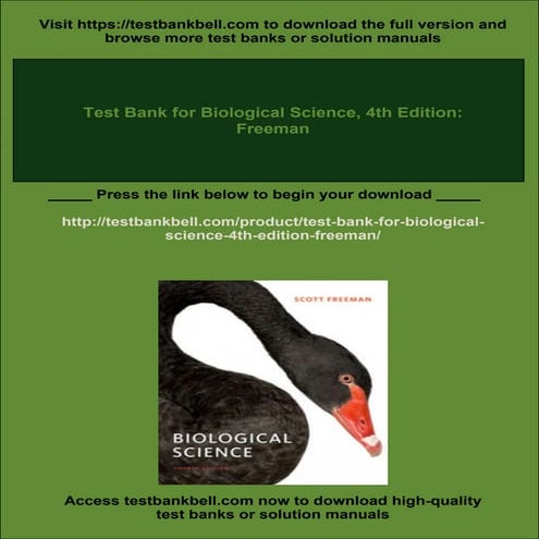 Test Bank for Biological Science, 4th Edition: Freeman | PDF