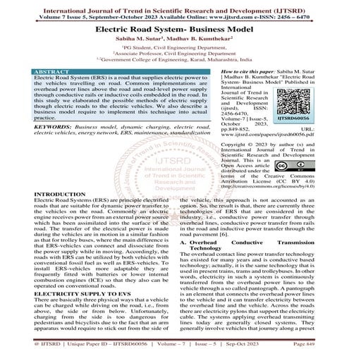 Electric Road System Business Model | PDF