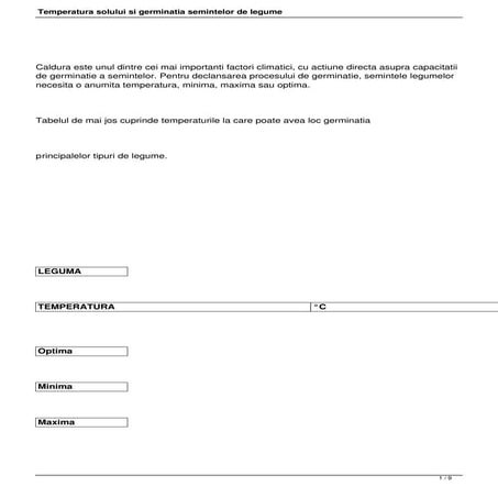 Germinarea semintelor | DOCX