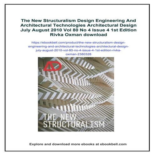 The New Structuralism Design Engineering And Architectural Technologies ...