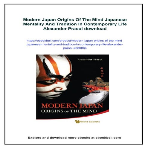 Modern Japan Origins Of The Mind Japanese Mentality And Tradition In ...