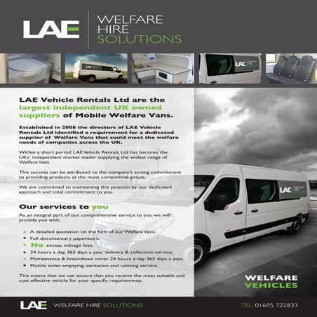 Welfare Van hire flyer | PDF