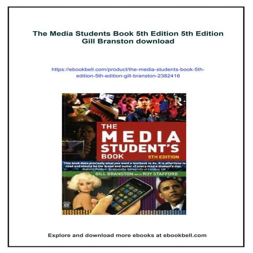 The Media Students Book 5th Edition 5th Edition Gill Branston | PDF