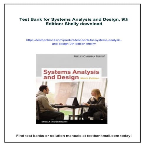 Test Bank for Systems Analysis and Design, 9th Edition: Shelly | PDF