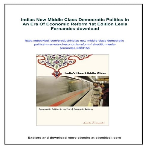 Indias New Middle Class Democratic Politics In An Era Of Economic ...