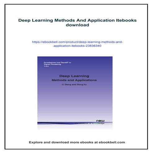 Deep Learning Methods And Application Itebooks | PDF