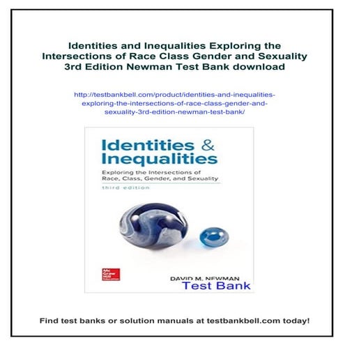 Identities and Inequalities Exploring the Intersections of Race Class ...