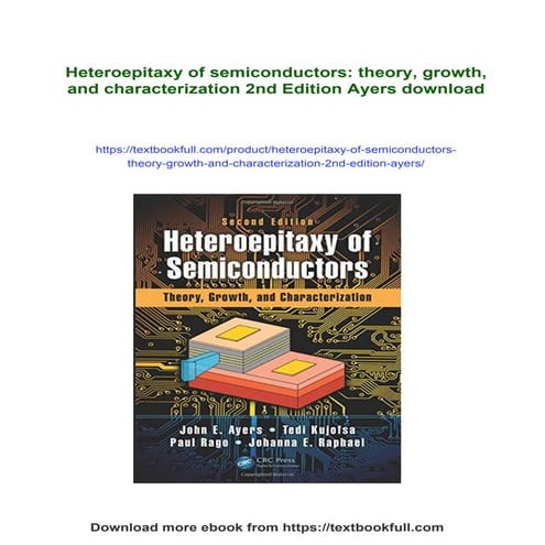 Heteroepitaxy of semiconductors: theory, growth, and characterization ...