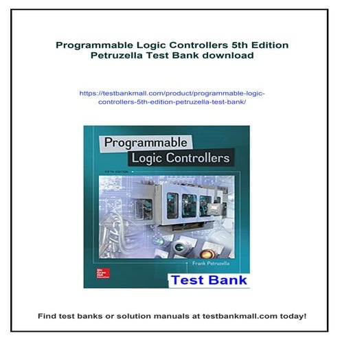 Programmable Logic Controllers 5th Edition Petruzella Test Bank | PDF
