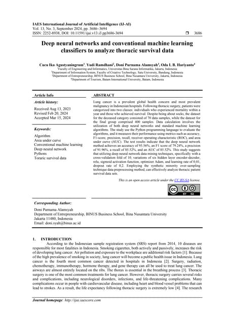 Deep Neural Networks And Conventional Machine Learning Classifiers To 2718