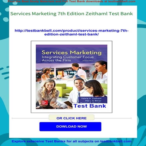 Download full Services Marketing 7th Edition Zeithaml Test Bank (PDF ...