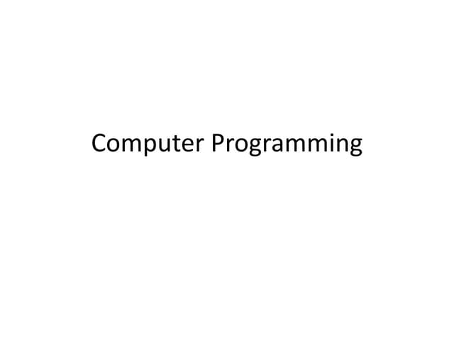 Computer Programming Grade 9 for Students | PPTX
