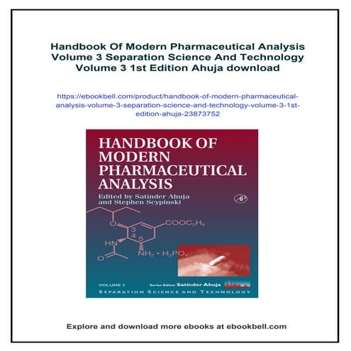 Handbook Of Modern Pharmaceutical Analysis Volume 3 Separation Science And Technology Volume 3 ...