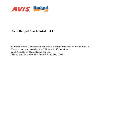 avis budget group ABCRQ3Financials | PDF