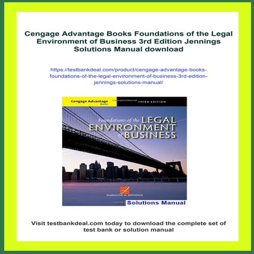 Cengage Advantage Books Foundations of the Legal Environment of ...
