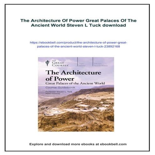The Architecture Of Power Great Palaces Of The Ancient World Steven L ...