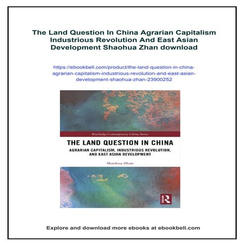 The Land Question In China Agrarian Capitalism Industrious Revolution ...