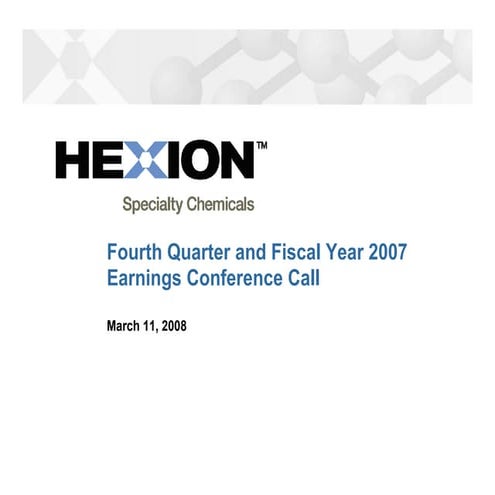Hexion FinalQ407 | PDF