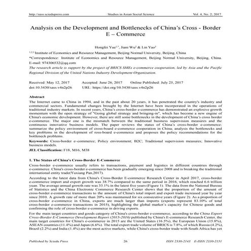 the cross boarder model of E- commerce in China | PDF