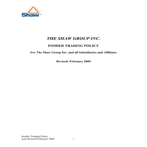 shaw group insider_trading_02/09 | PDF