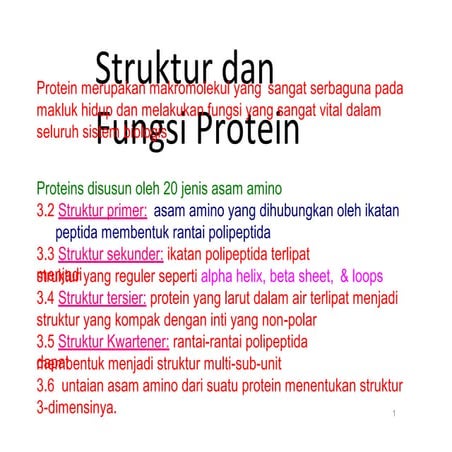 Struktur Dan Fungsi Protein | PPT