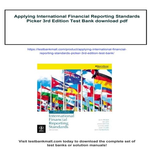Applying International Financial Reporting Standards Picker 3rd Edition ...