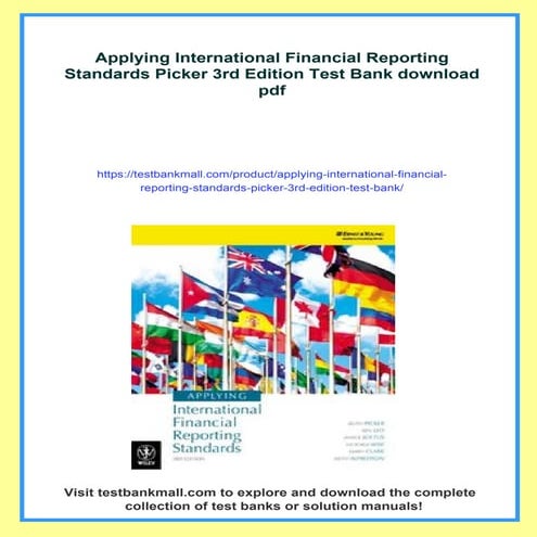 Applying International Financial Reporting Standards Picker 3rd Edition ...
