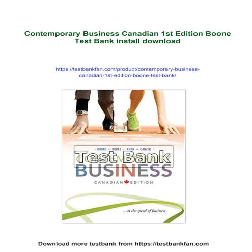 Contemporary Business Canadian 1st Edition Boone Test Bank | PDF