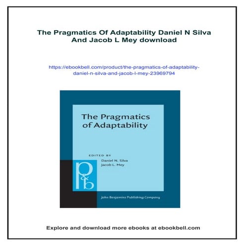 The Pragmatics Of Adaptability Daniel N Silva And Jacob L Mey | PDF