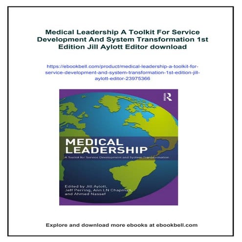Medical Leadership A Toolkit For Service Development And System ...