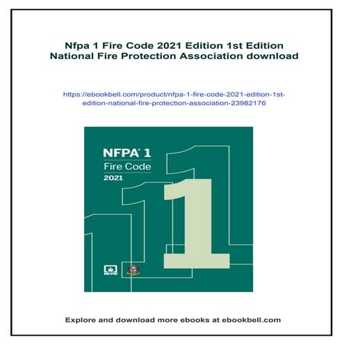 Nfpa 1 Fire Code 2021 Edition 1st Edition National Fire Protection Association | PDF