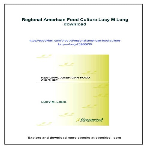Regional American Food Culture Lucy M Long | PDF