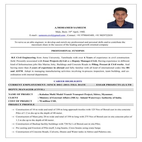 Sameem Resume-Civil | DOC
