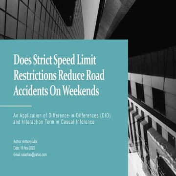 Difference in Differences - Does Strict Speed Limit Restrictions Reduce ...