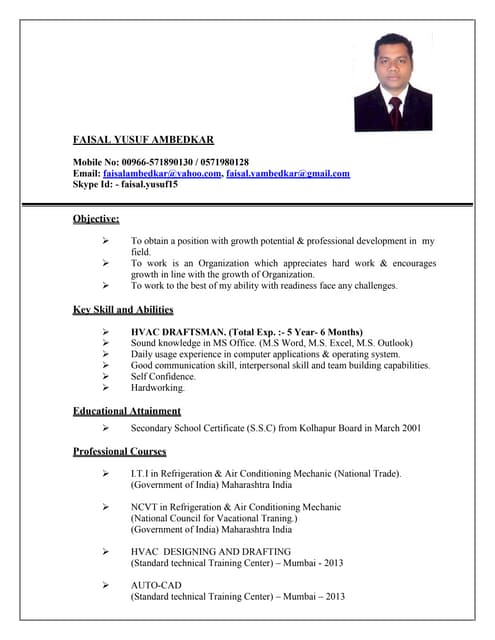 CV_ BIM Revit Mep Modeler & Draftsman | DOCX