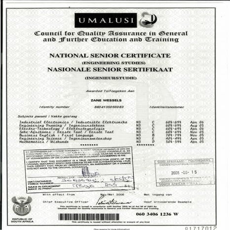 N3 Kwalifikasie sertifikaat | PDF