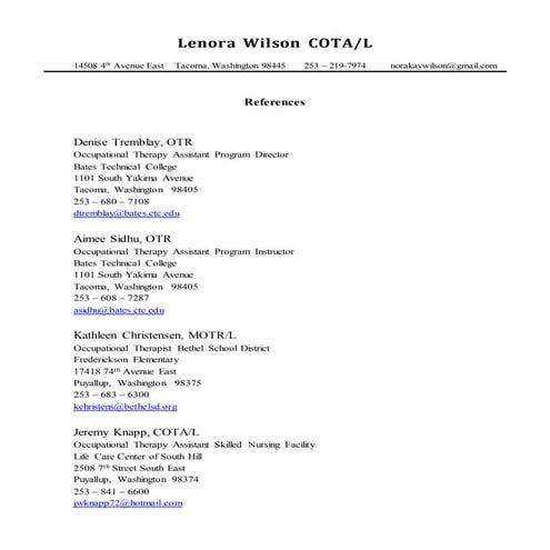 Lenora Wilson Resume true | DOCX