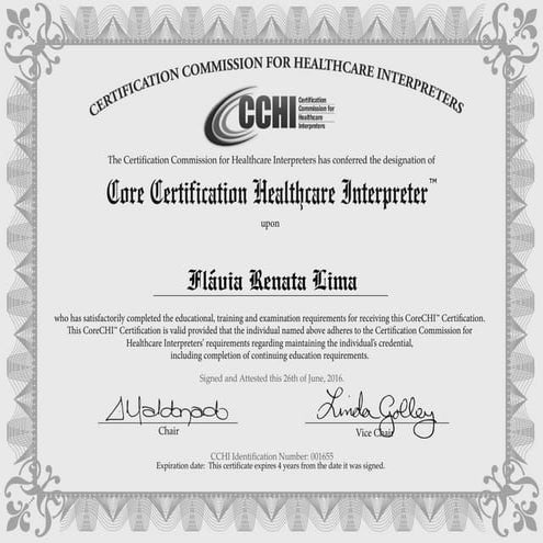 Official CorecHI Certificate Flavia Lima | PDF