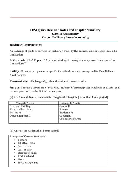 Accounting short notes | PDF