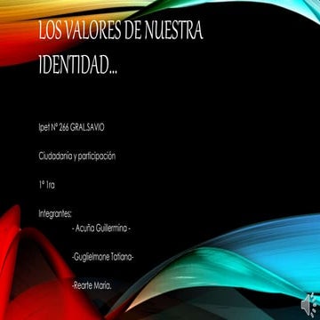 Los valores en nuestra identidad | PPTX